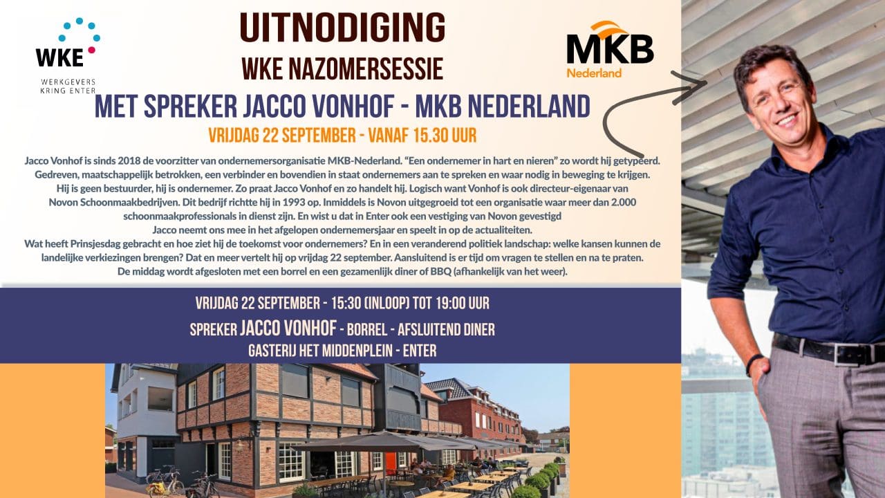 WKE Nazomersessie met Jacco Vonhof | Werkgeverskring Enter